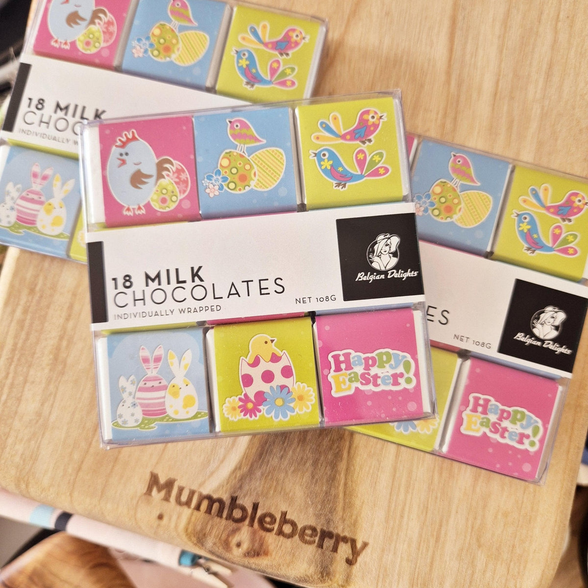 Belgian Delights - Milk Chocolate Easter Tiles (18 pieces) – Mumbleberry